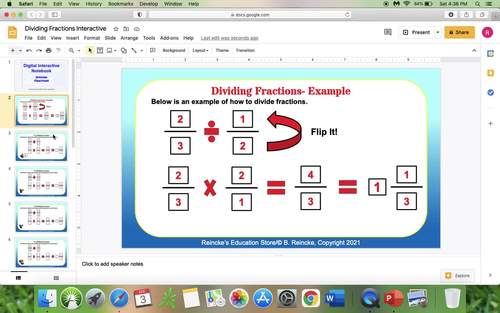 Dividing Fractions Interactive (Digital- Google Slides) | TPT