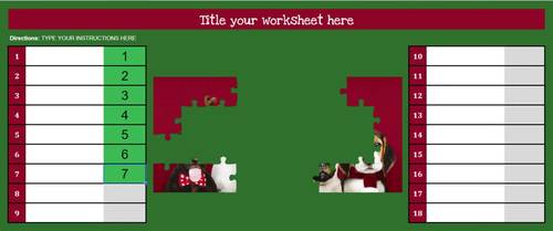 Holiday Dogs JIGSAW Puzzle - Google Sheets Digital Mystery Picture Template