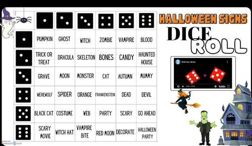 ASL Halloween Signs Dice Game! Print and Digital Versions Included