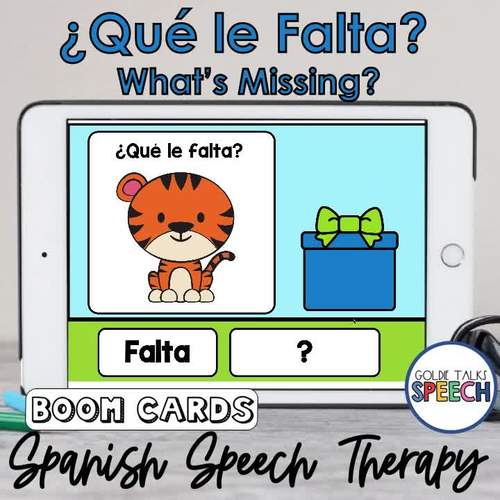 ¿Qué le Falta? 1 What's Missing | Boom Cards Spanish Speech Therapy