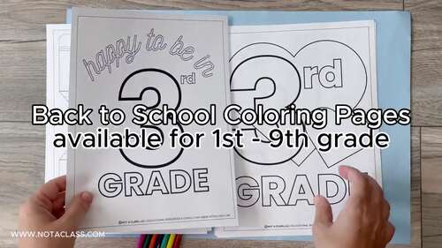 1st Grade Back to School Coloring Pages Activity & Posters | First Day ...