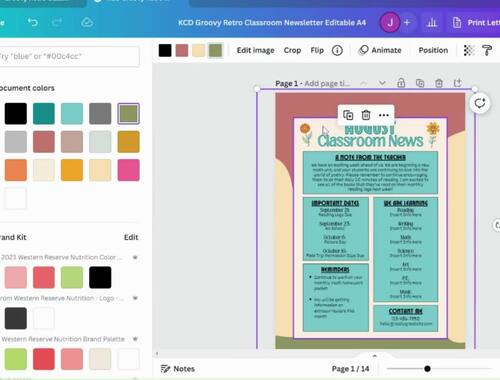 Editable Classroom Newsletter | Groovy Retro | Elementary ...