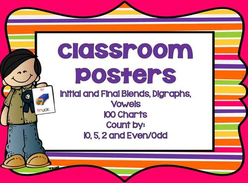 Instructional Classroom Poster Set - Blends, Digraphs and Vowels ...