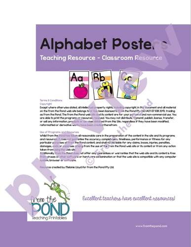 Alphabet Posters Rainbow Editable Classroom Decor by From the Pond