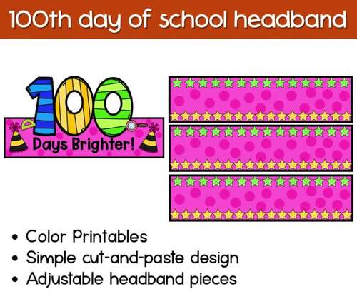 100th Day of School Headband | 100 Days of School Crown Craft | TPT