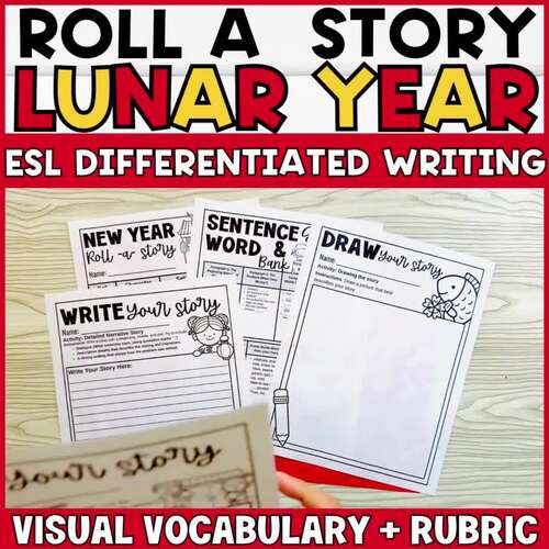 Chinese New Year Roll a Story-ESL Differentiated Dice Holiday Writing ...