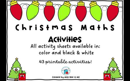 43-Page Christmas Math Activity Pack: Fun & Engaging Math for Grades K-2