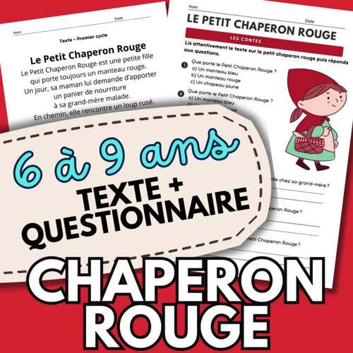 Le Petit Chaperon Rouge – Lecture et compréhension | Little Red Riding ...