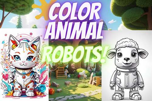 Animal Robots coloring pages - for kids by Colorsdream | TPT