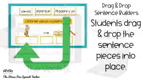 Spanish Verb IR Drag & Drop Activity Digital Sentence Structure Practice