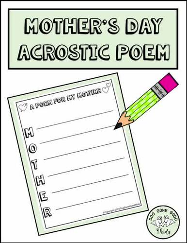 Mother's Day Acrostic Poem Activity by DogGoneGood4Kids | TPT