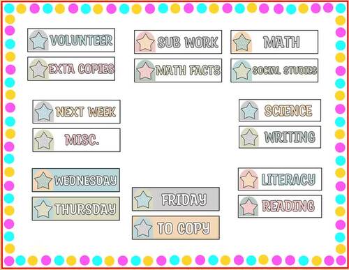 Printable Boho Neutral Spotty Star 10 Drawer Cart Labels, Tray Trolley ...
