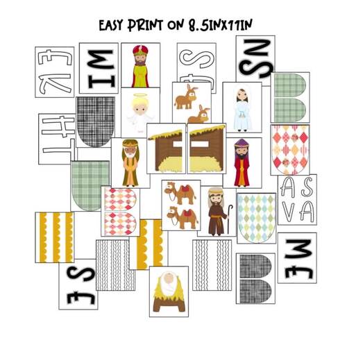 Christmas Nativity - Christian - December Bulletin Board Kit - Editable