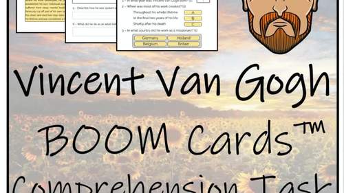 Vincent Van Gogh BOOM Cards™ Comprehension Activity 5th Grade & 6th Grade