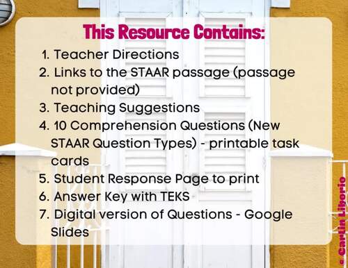 6th Gr.-Reading Comprehension-Poetry-STAAR New Question Types- Set #4 ...