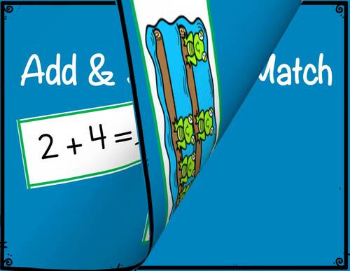 Frogs Themed Addition & Subtraction 0-10 Number Sentence Match | TPT
