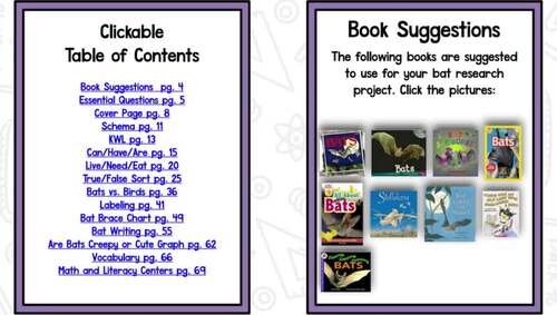Bats: A Research and Writing Project PLUS Centers! | TPT