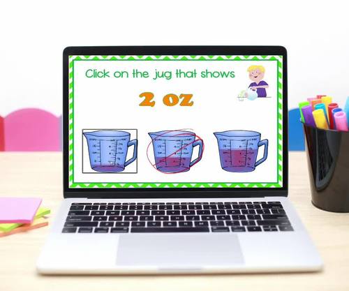 Measuring Volume of Liquid with Graduated Cups Boom Cards ...