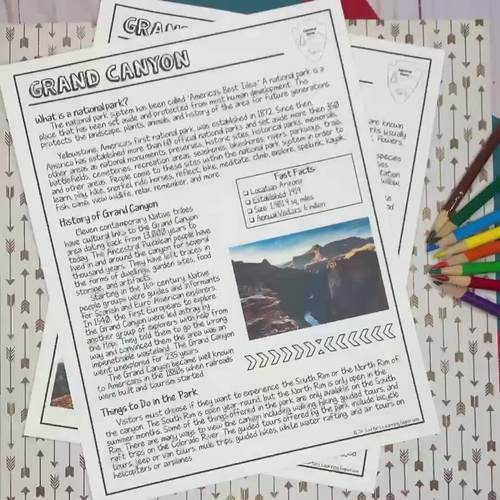 Canyonlands National Park Reading Graphic Organizer Research Project ...