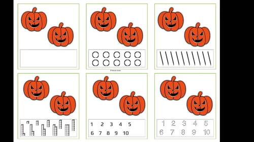 Basic Math Skills Counting Task Cards Center Halloween by Words Aside