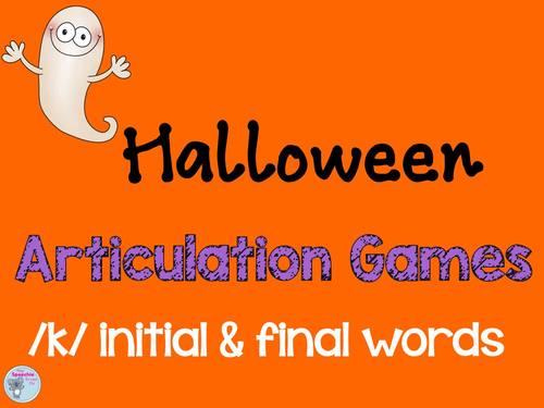 Halloween Speech Therapy Activities for k words by The Speechie from Oz