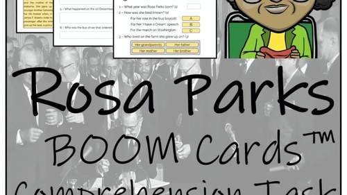 Rosa Parks BOOM Cards™ Comprehension Activity | 5th Grade & 6th Grade