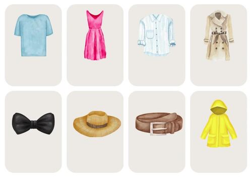 32 English-Korean Flashcards with Romaji | Clothes by The Digivita