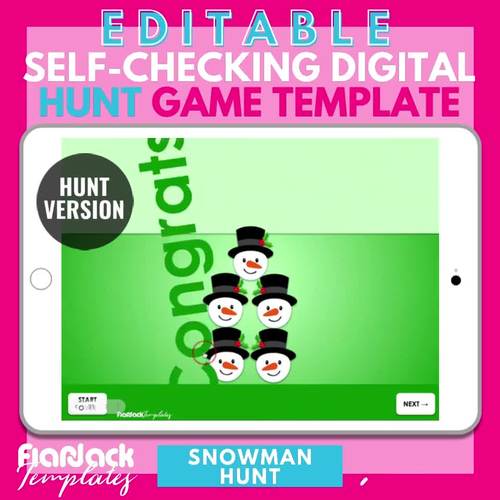 Snowman Hunt Google Slides PowerPoint Editable Game Template | TPT