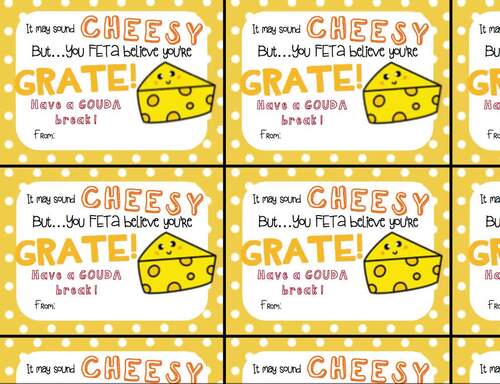 Cheez-It / Cheese Winter Holiday (Christmas) Treat Tag- It may sound ...