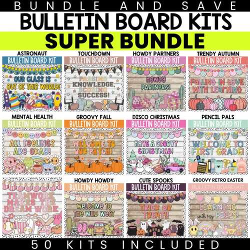 Autumn Bulletin Board Kits Bundle, Christmas Bulletin Board Decor, MEGA ...
