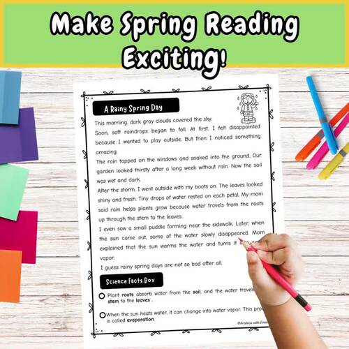 Spring Reading Comprehension Passages | Nonfiction Science | Grade 3-4 ...