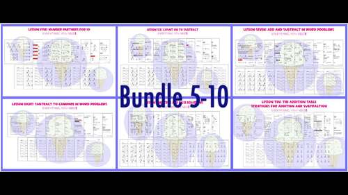 BUNDLE First Grade Math Lessons 5, 6, 7, 8, 9, and 10 by The Mint Chip ...