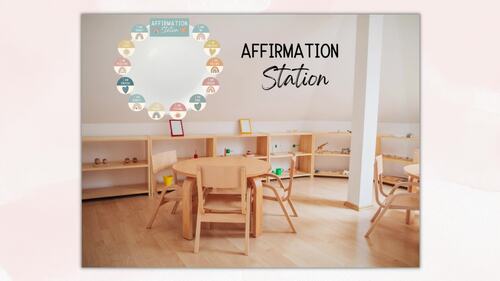 Affirmation Station | Rainbow BOHO | Positive Affirmations Mirror Display