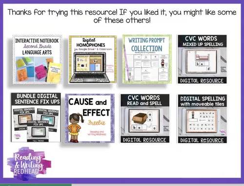 Back to School Activities First Grade by Reading and Writing Redhead