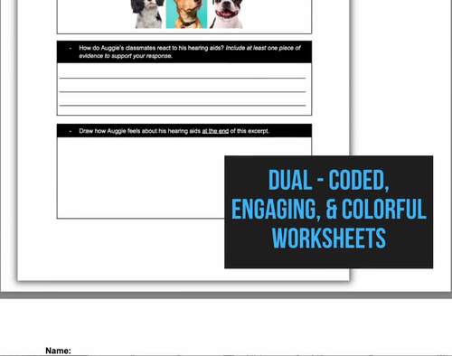 Wonder - Pgs. 205 - 225 - Classroom Worksheet by HeyItsMsSiegel | TPT