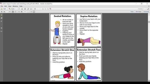 Active and Dynamic Range of Motion and Stretching Cards and Printables