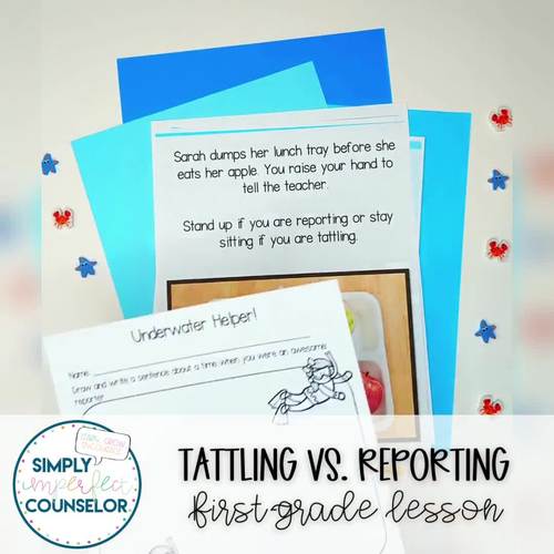 Tattling vs. Reporting Counseling Lesson - 1st Grade | TPT