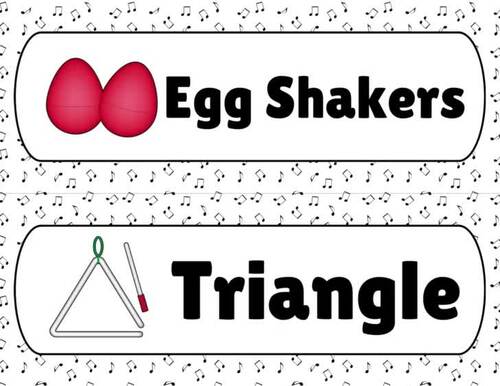 Percussion Family Labels - Black and White Music Notes by Mara Mattheus ...