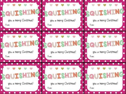 Cute "Squishy" Christmas Gift Tag by Highs and Lows of a Teacher