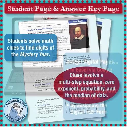April 23 Math & Literature Puzzle: William Shakespeare | Daily Mixed Review