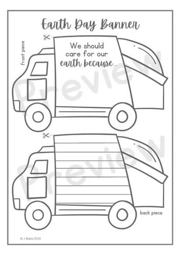 Earth Day Bunting Craft and Writing Activity Templates | TPT