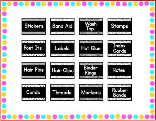 Printable Teacher Toolbox Labels, Black and White Teacher Toolbox Labels