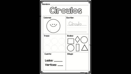 Shapes in Spanish for Kinder | Figuras geométricas 2D and 3D by Ms Herraiz