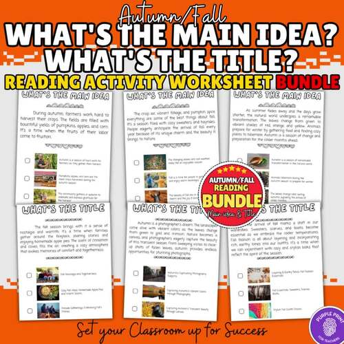 Autumn/Fall 'What's the main idea?' 'What's the Title?' Reading ...