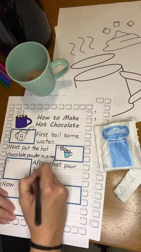 How to Make Hot Chocolate - Transitional Words and Sequencing Writing ...