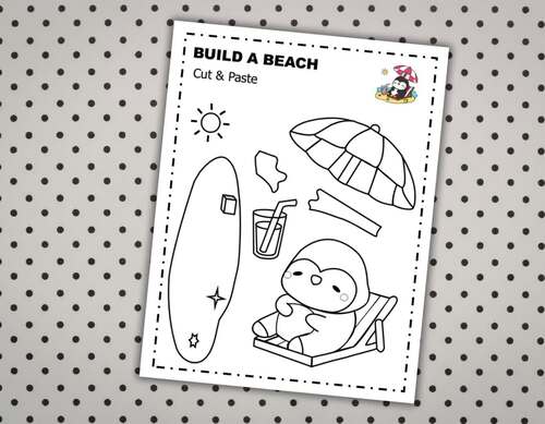 Beach Craft | Summer Craft Activity | Cut & Paste,Coloring | Beach ...