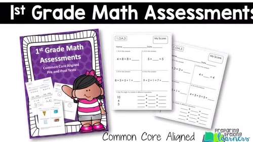 1st Grade Math Assessments {Pre and Post Tests Common Core Aligned}