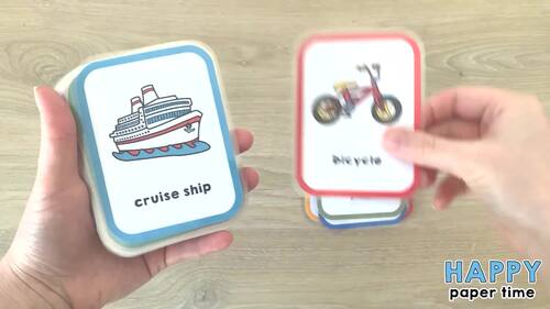 Transportation Vehicles Flash Cards Printable Montessori Activity Classroom
