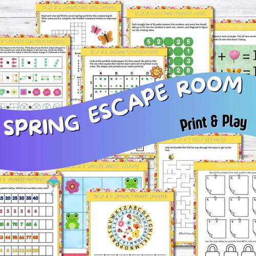 Spring Escape Room | Print‑and‑Play Critical Thinking Challenge (Grades ...