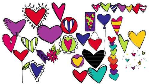 Hearts clip art 2018, Valentine's Day COLORED Version by Melonheadz Clipart